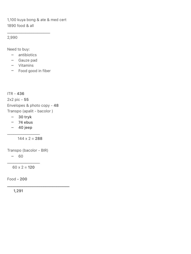 1,100 Kuya Bong & Ate & Med Cert | PDF