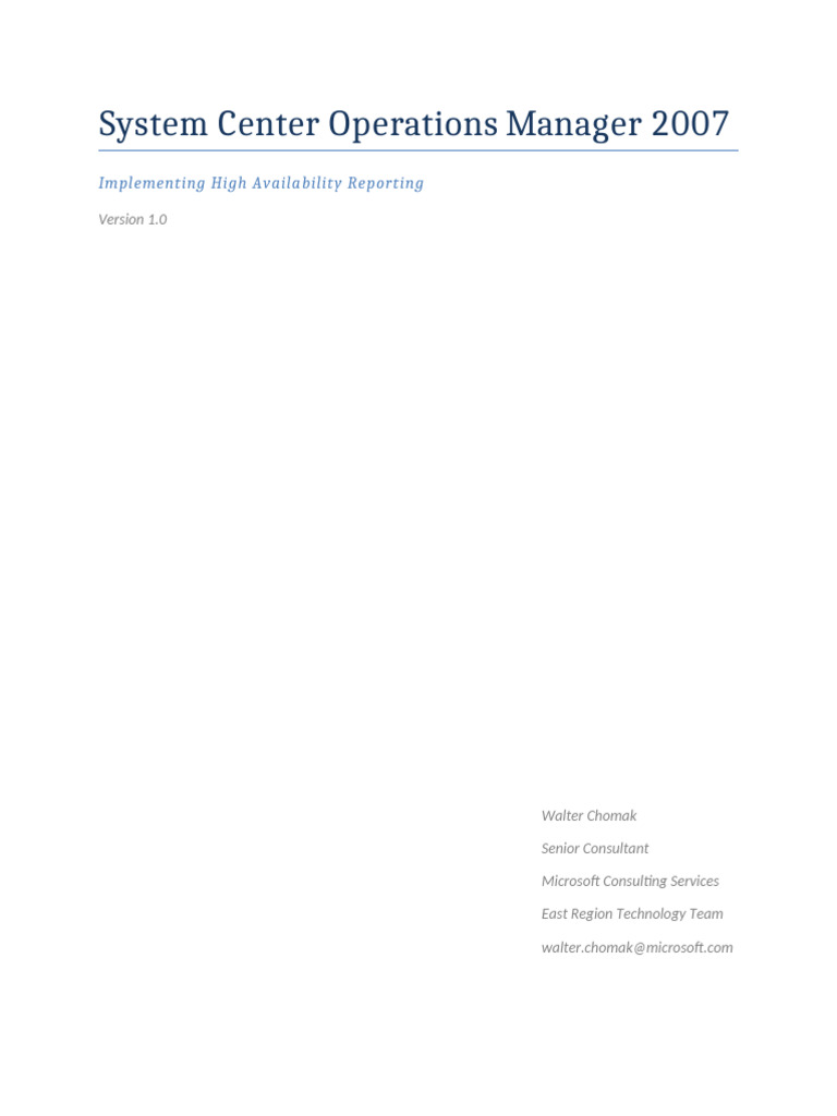 Implementing High Availability Reporting | PDF | Load Balancing (Computing) | Databases