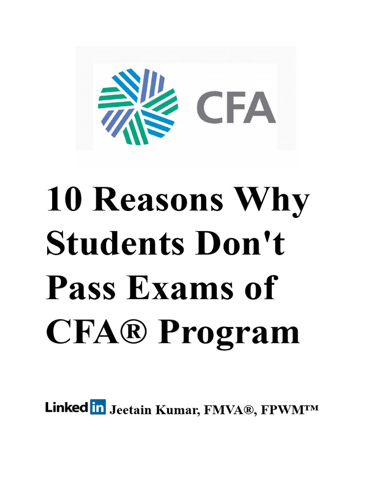 10 Reasons Why Students Don't Pass Exams of CFA Program | PDF | Psychology