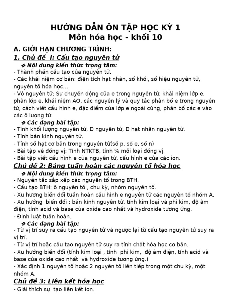 [LY THUYET + BAI TAP] Cau tao nguyen tu - Bang tuan hoan - Lien ket hoa hoc | PDF
