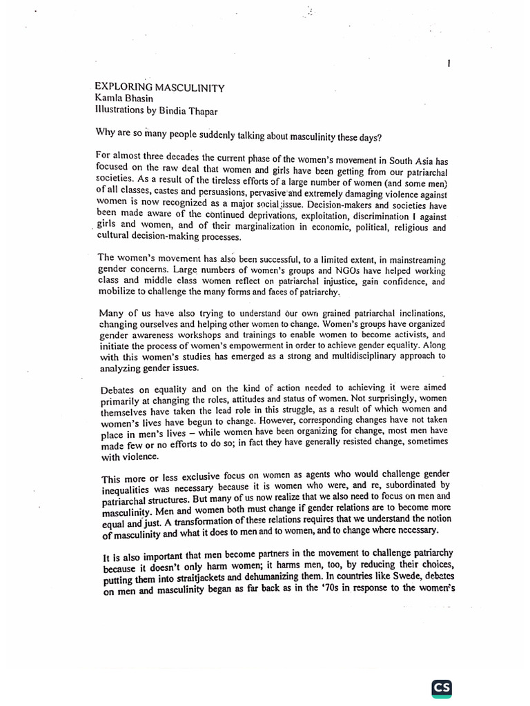 Exploring Masculinity | PDF