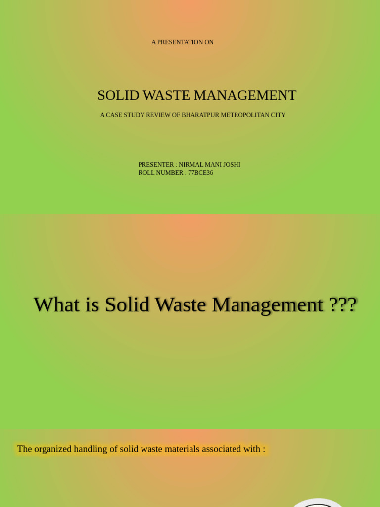 Bharatpur Solid Waste Management Case Study | PDF | Waste Management | Waste