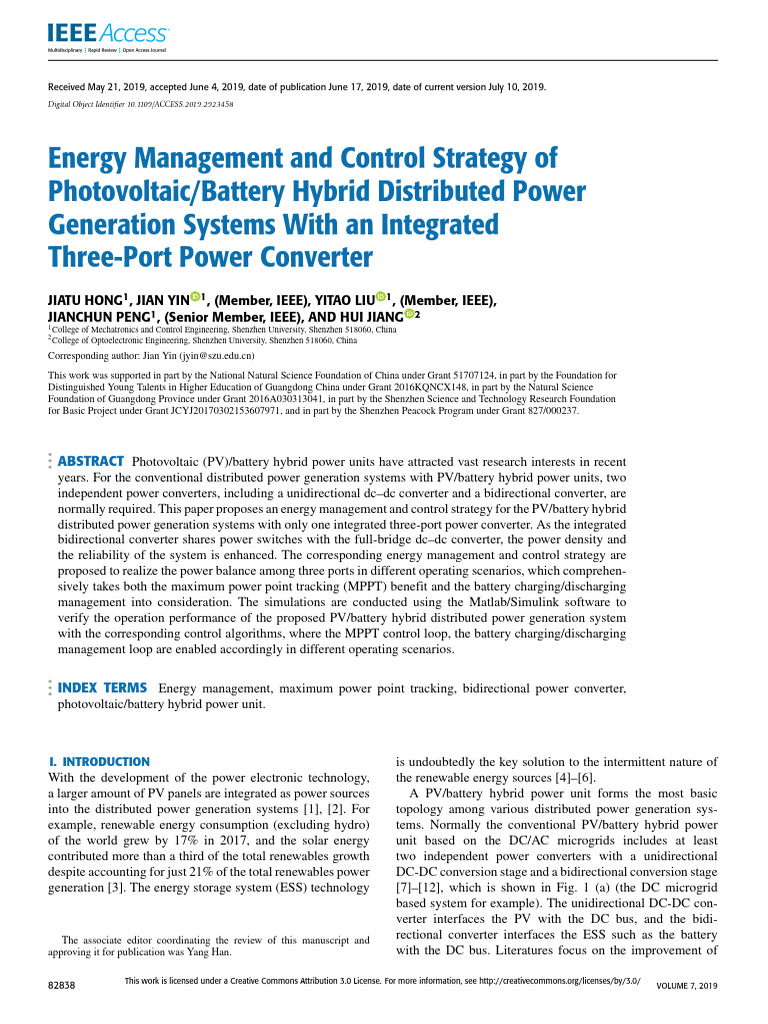 Energy Management and Control Strategy of Phot | PDF | Photovoltaics ...