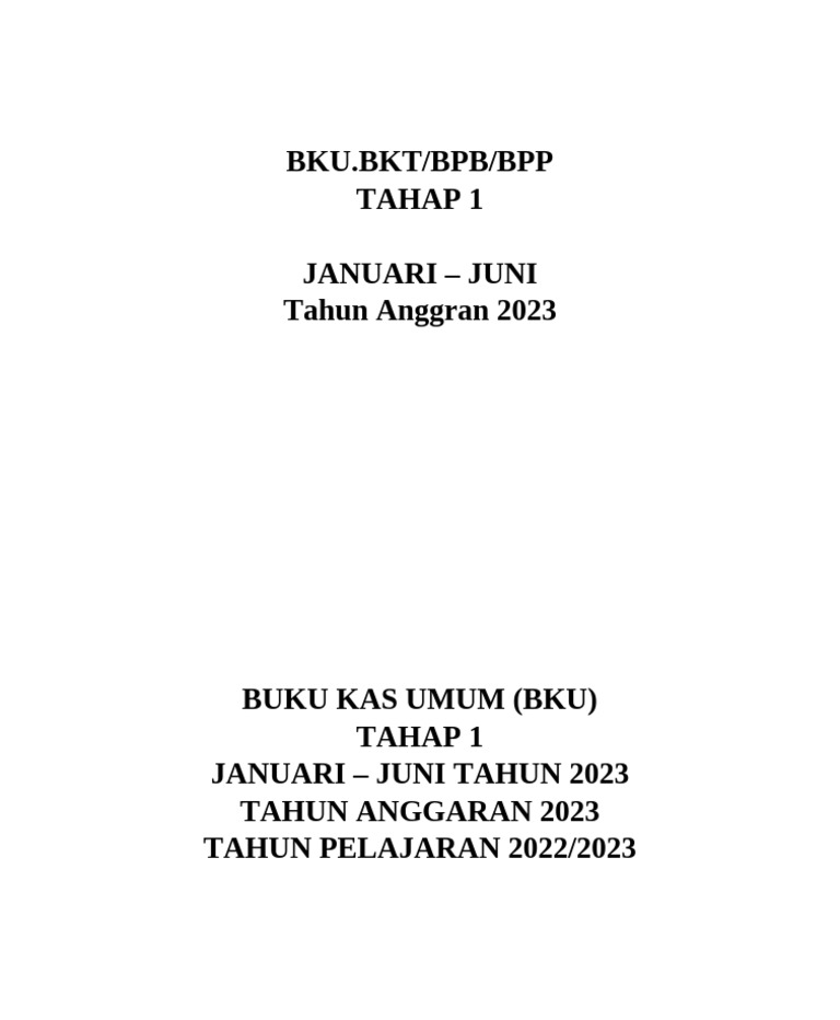 Cover Bku 2023 Tahap 1 | PDF