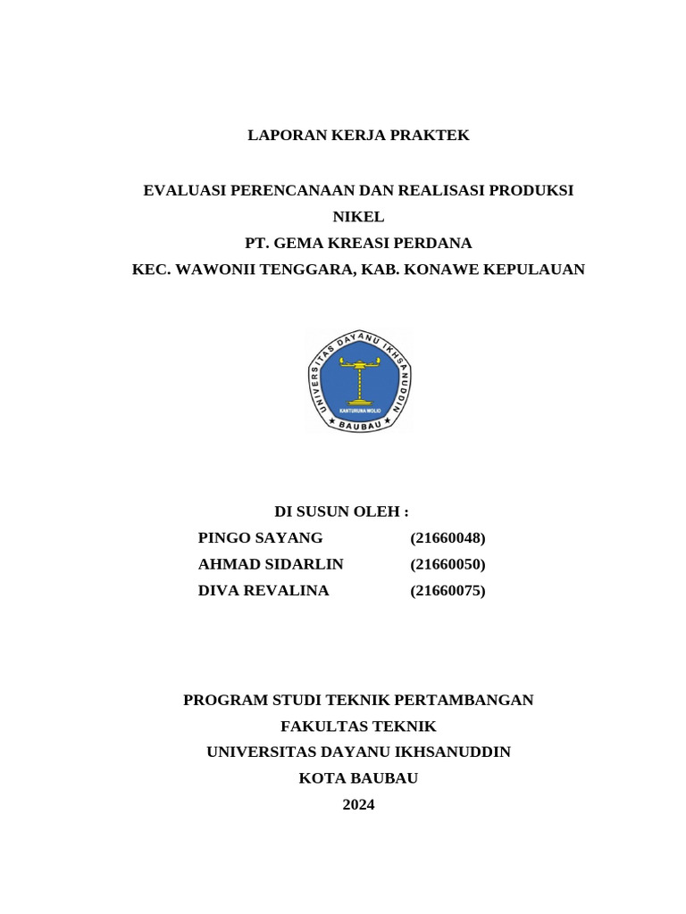 LAPORAN KERJA PRAKTEK | PDF