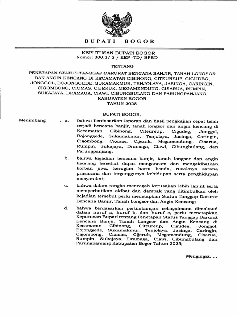 SK TD Banjir Longsor Apb 3 Maret 2025 | PDF