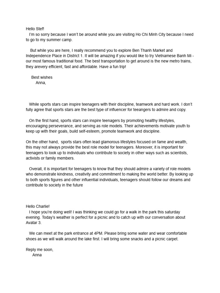 ESL - Writing CHECKPOINT Class Note | PDF