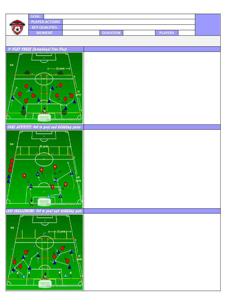 8v8 Training: 1-2-4-1 Formation Focus | PDF | Forward (Association ...