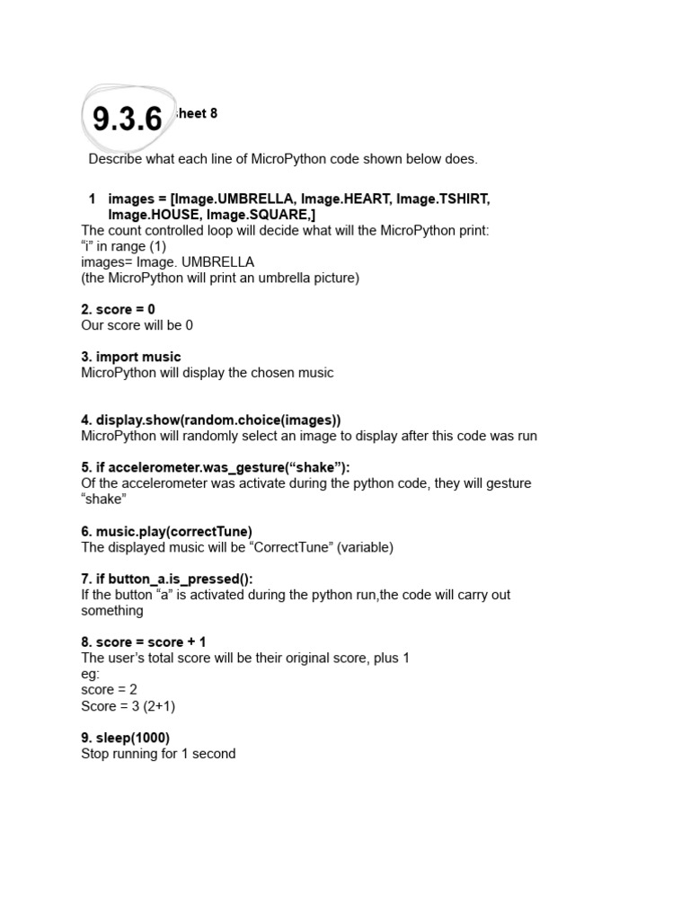 MicroPython Code Functionality Explained | PDF