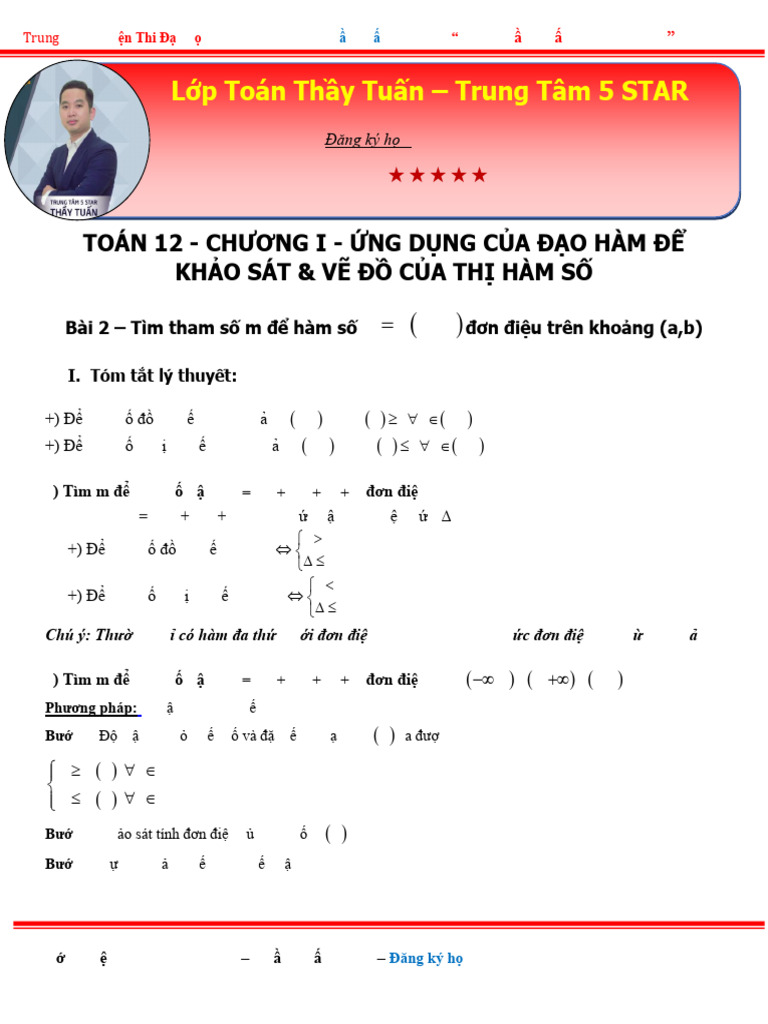 Tháº y Tuáº N - ToÃ¡n 12 - ChÆ°Æ¡ng 1 - BÃ I 2 - TÃ M Tham Sá M Ä Á Hã ...