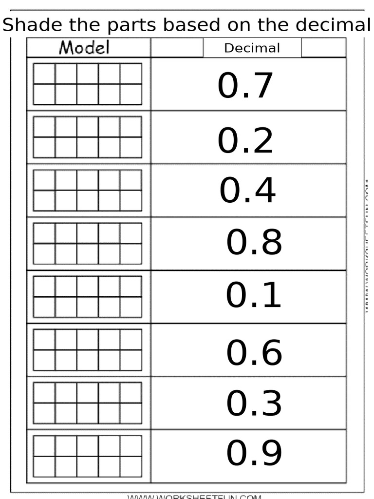 Fraction Decimal Shade | PDF