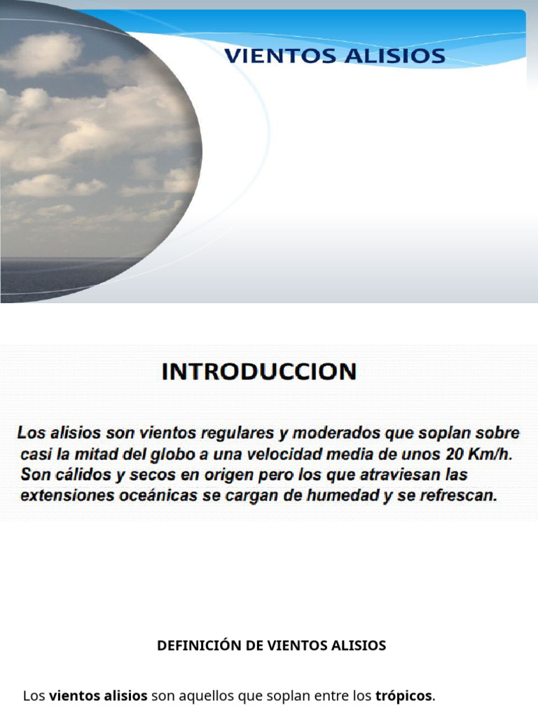 Definición y características de vientos alisios | PDF