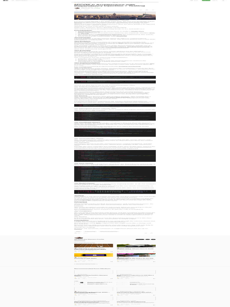 Mvvm C Architecture With Dependency Injection Testing By Steven