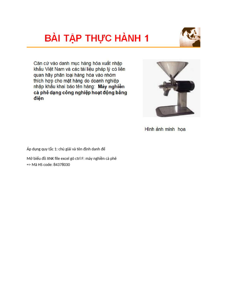 BAI TAP TRA HS CODE | PDF