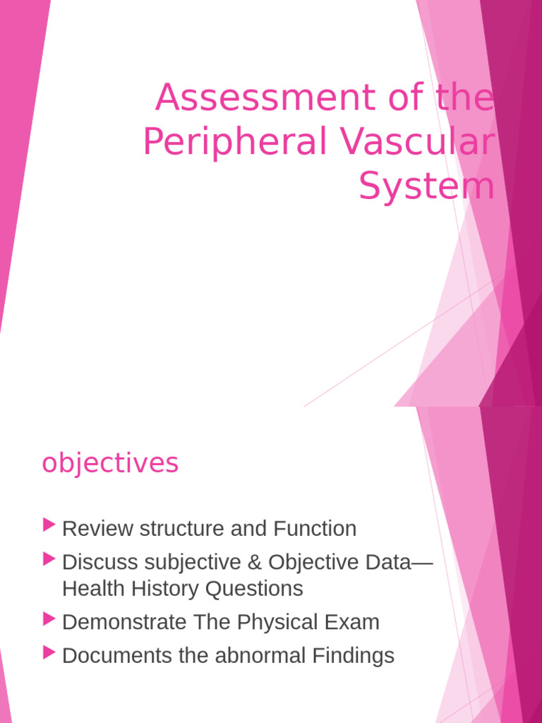 Assessmen of Peripheral System 4rth Semester | PDF | Vein | Pulse
