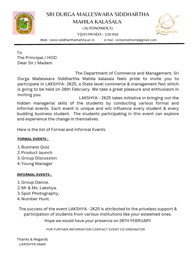 letter of invitation ( LAKSHYA) | PDF