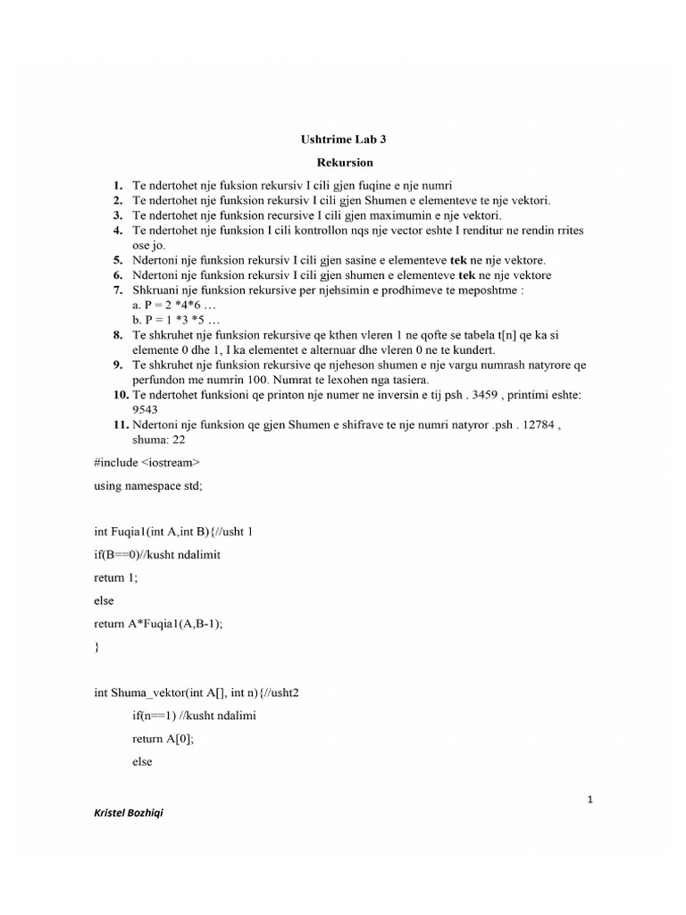 Lab Leksion03 Rekursion | PDF