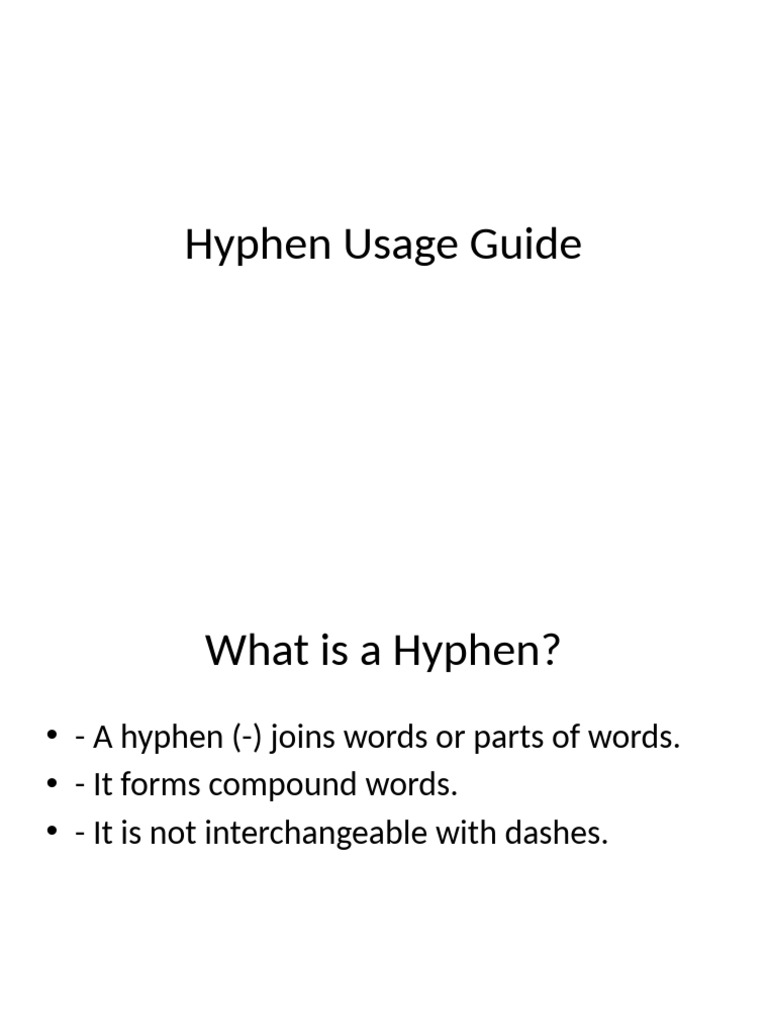 Hyphen Usage Guide | PDF