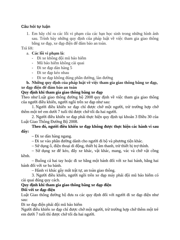 Cau Hoi Tu Luan | PDF