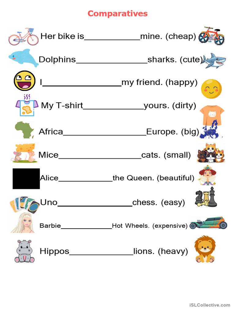 Comparative & Superlative Adjectives Worksheet | PDF