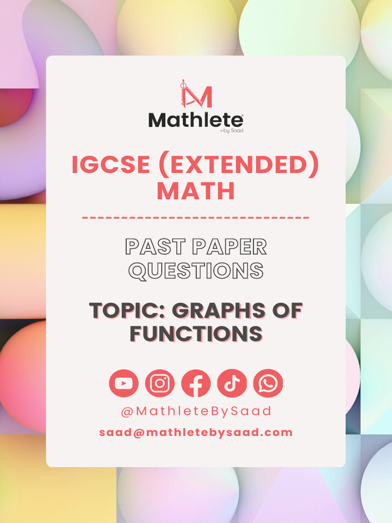 IGCSE Graphs of Functions Final | PDF | Tangent | Slope