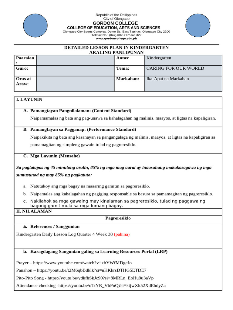 DLP Pagreresiklo 031125 | PDF