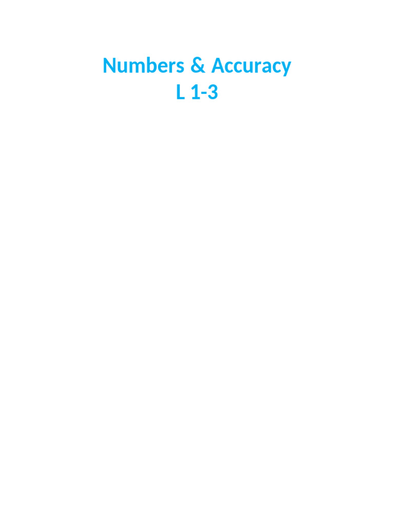 Numbers and Accuracy - WS1 | PDF