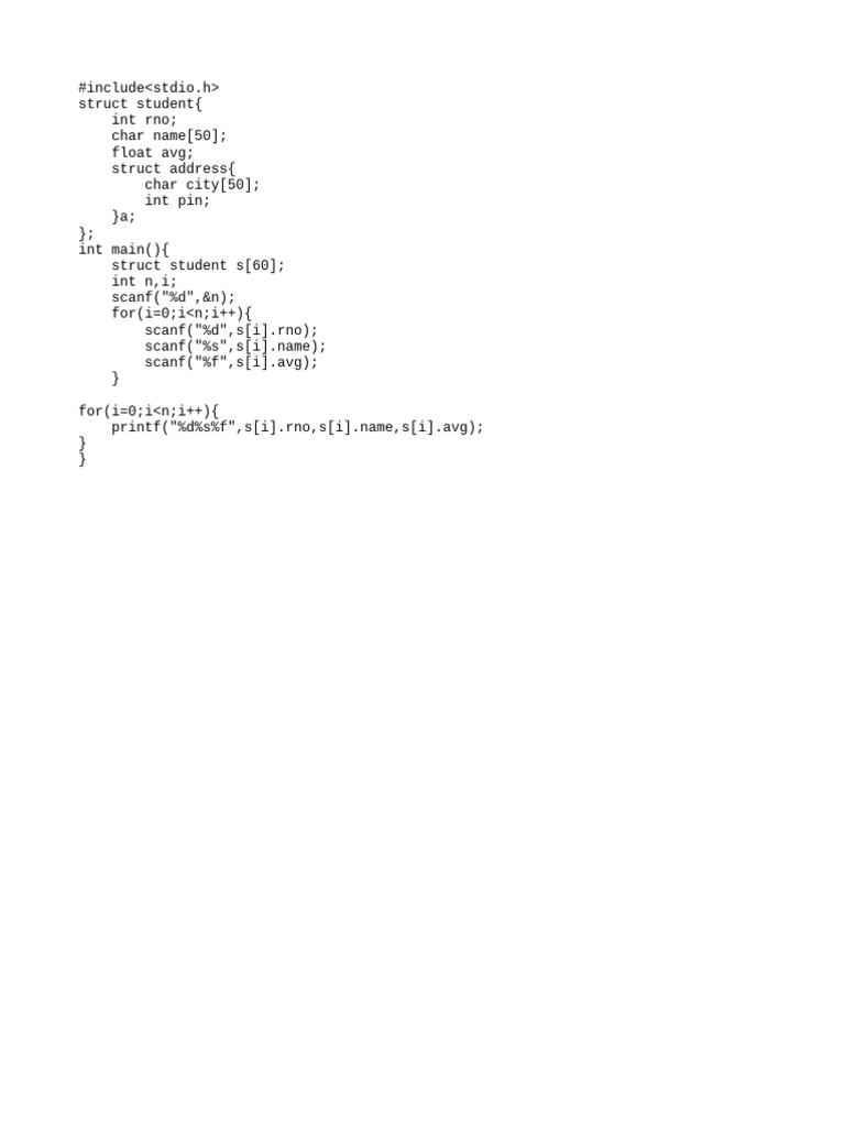 C Structs for Student Data Management | PDF