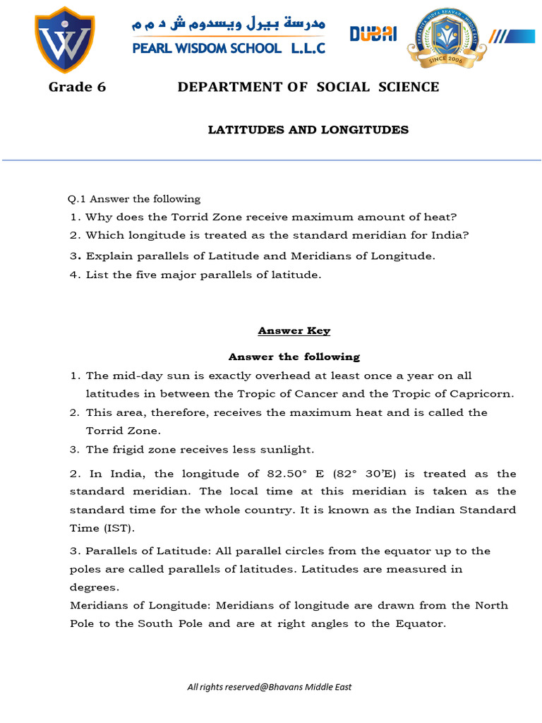 Latitudes and Longitudes | PDF