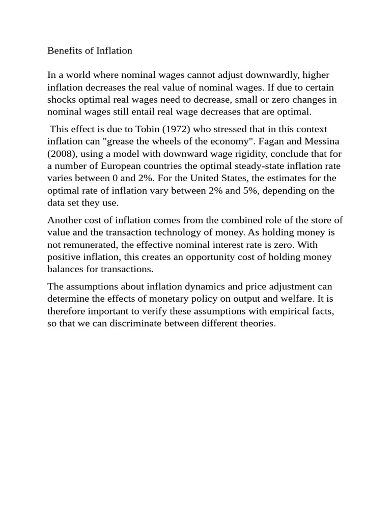 Benefits of Inflation | PDF