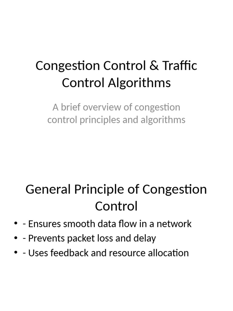 Congestion Control Algorithms Overview | PDF