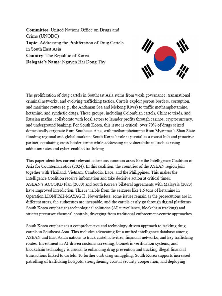 [UNODC][Position Paper] Republic of Korea | PDF | Illegal Drug Trade ...