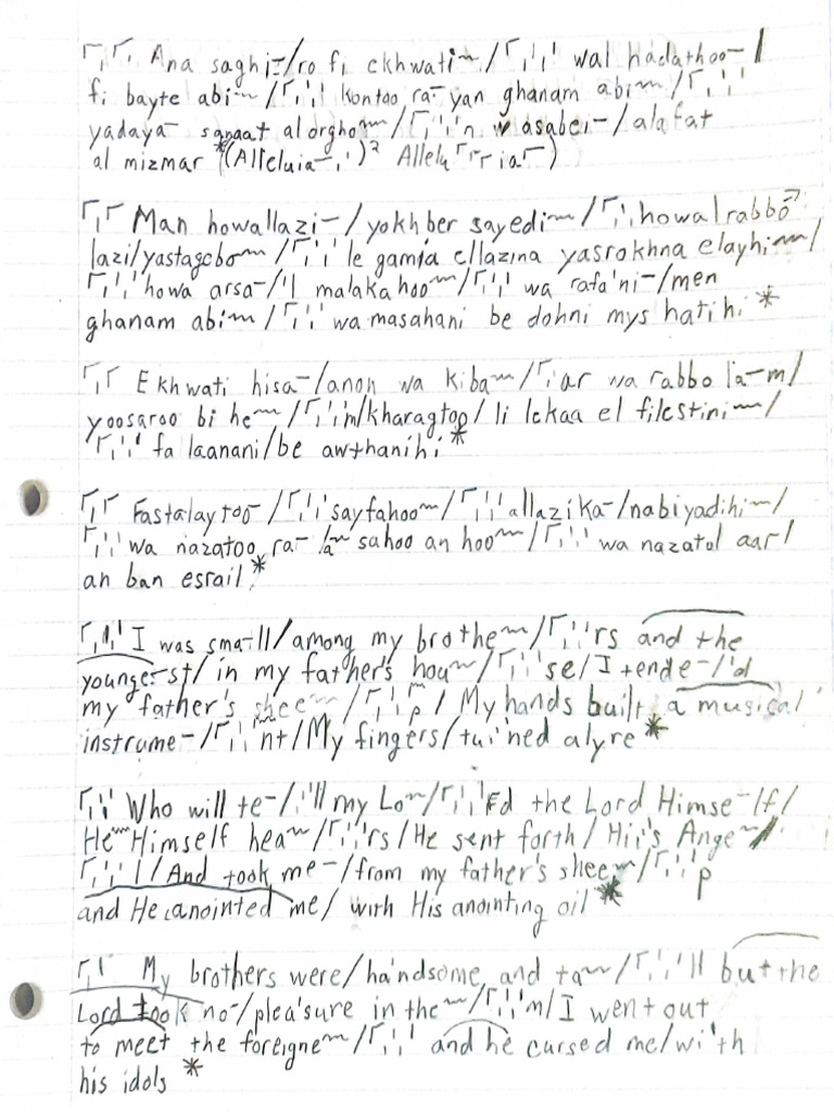 Psalm 151 Hazzat AR Eng | PDF