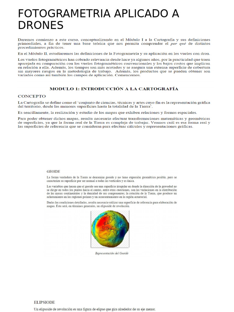 Fotogrametria Aplicado A Drones Clase 1 | PDF