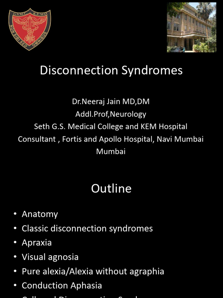 Disconnection syndromes Neeraj Jain | PDF | Parietal Lobe | Nervous System