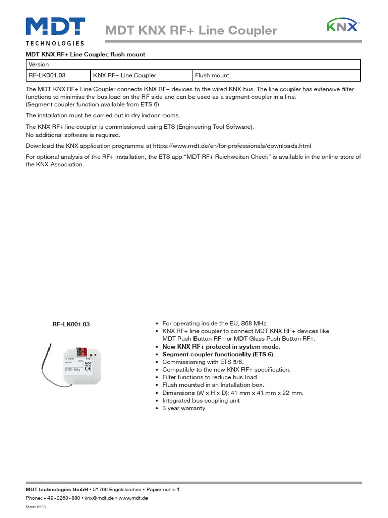 RF-LK001-03_MDT_DS_EN | PDF | Computing | Information And Communications Technology