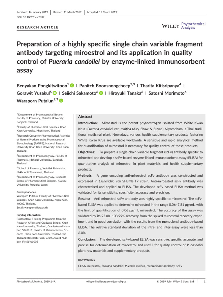 Preparation of A Highly Specific Single Chain Variable Fragment | PDF | Elisa | Polyclonal ...