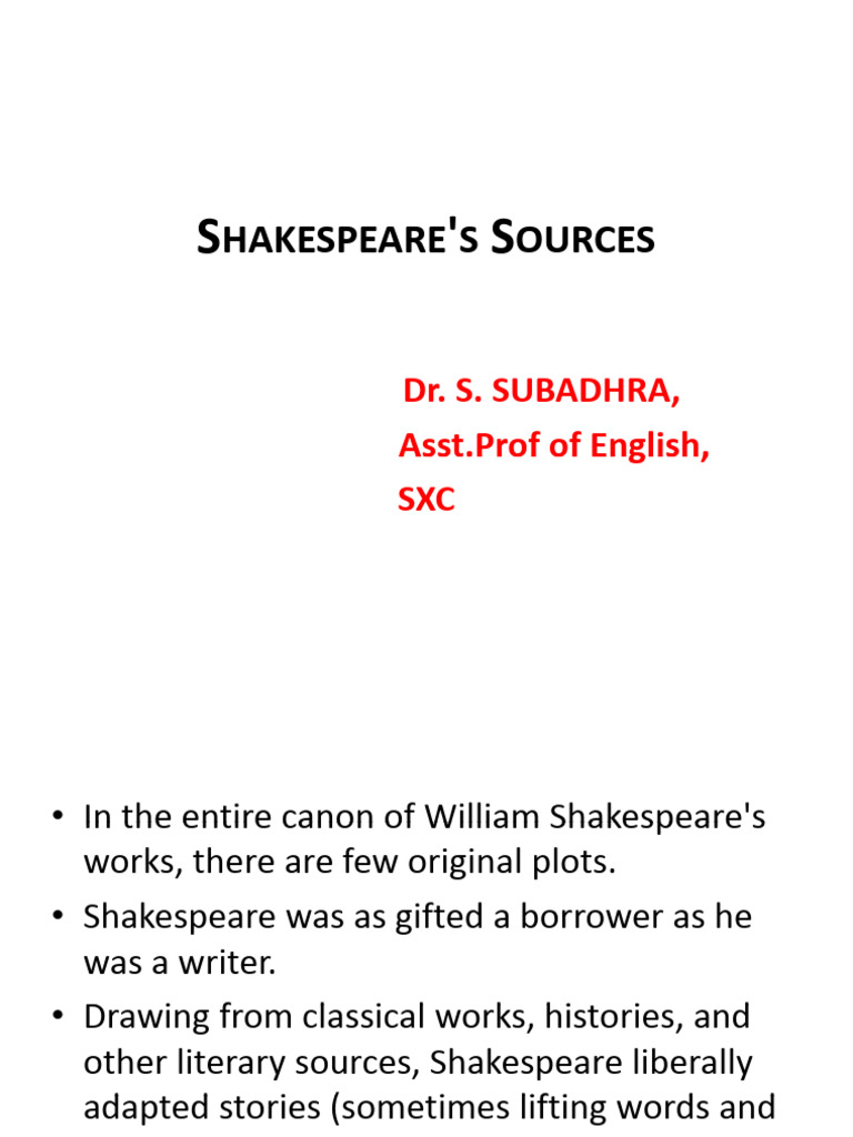Shakespeare sources | PDF | William Shakespeare | Shakespearean History