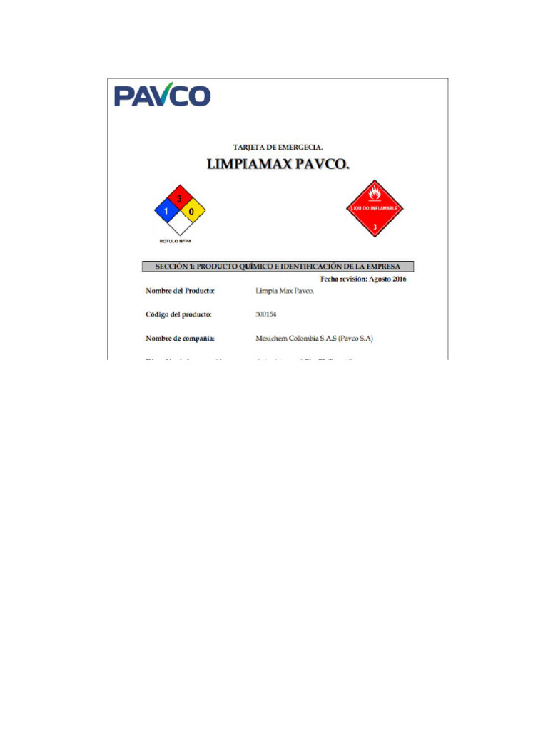 FDS - Limpiamax Pavco | PDF