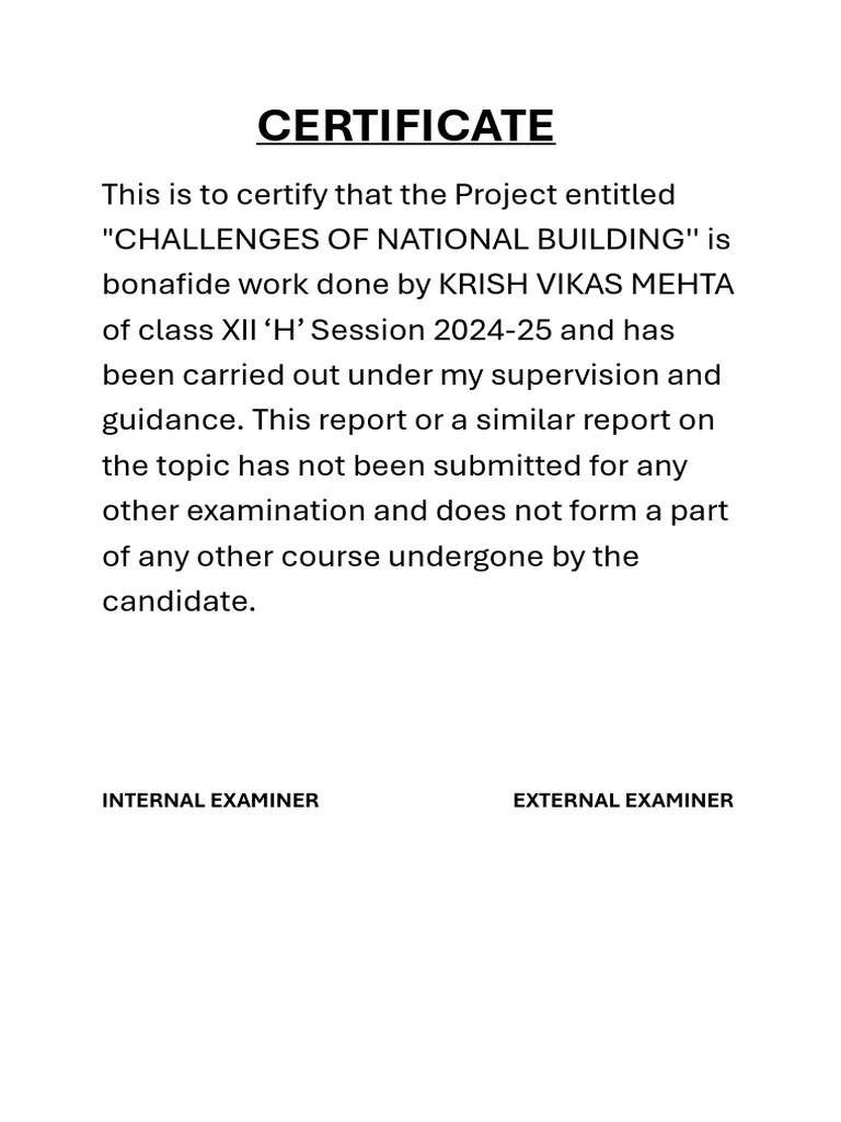 Certificate: Internal Examiner External Examiner | PDF