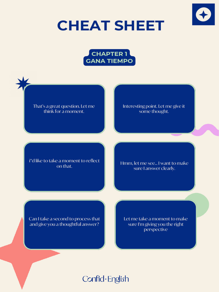 Cheat Sheet ConfidEnglish 2 | PDF | Communication | Human Communication