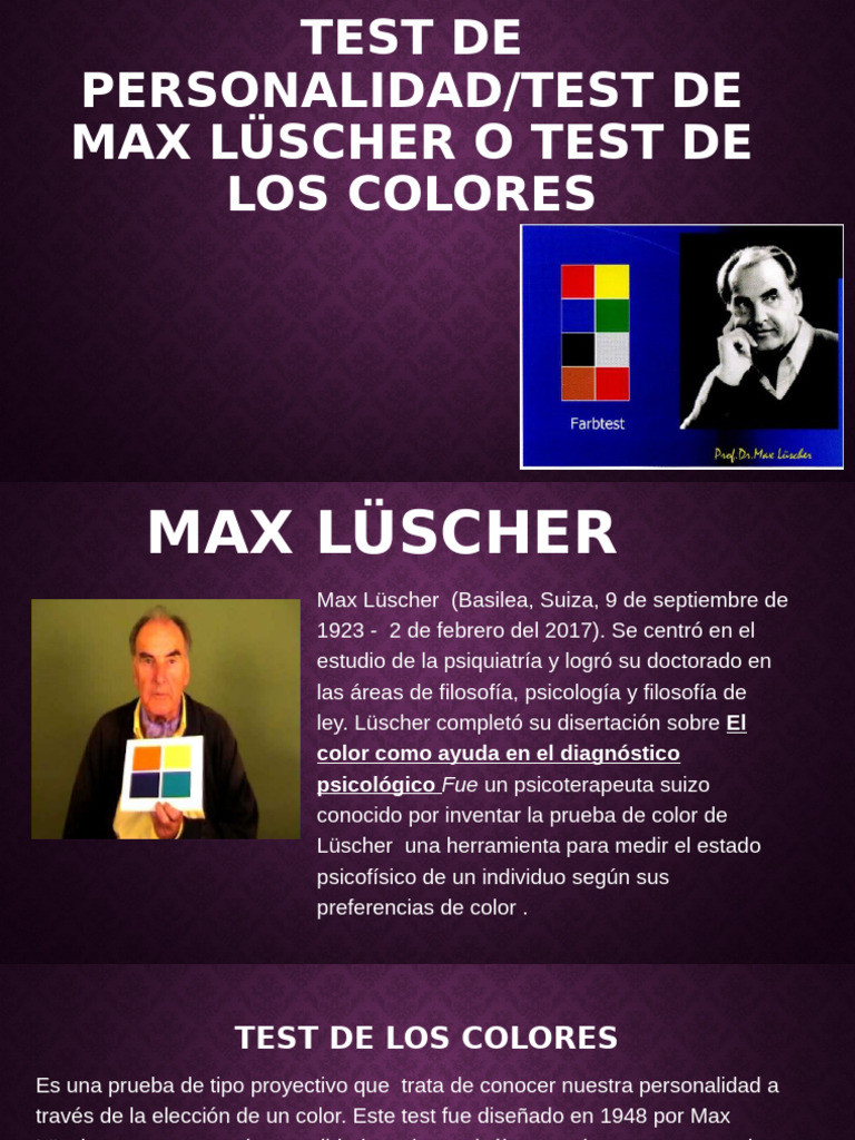 Test de Personalidad de Los Colores | PDF | Color | Sicología