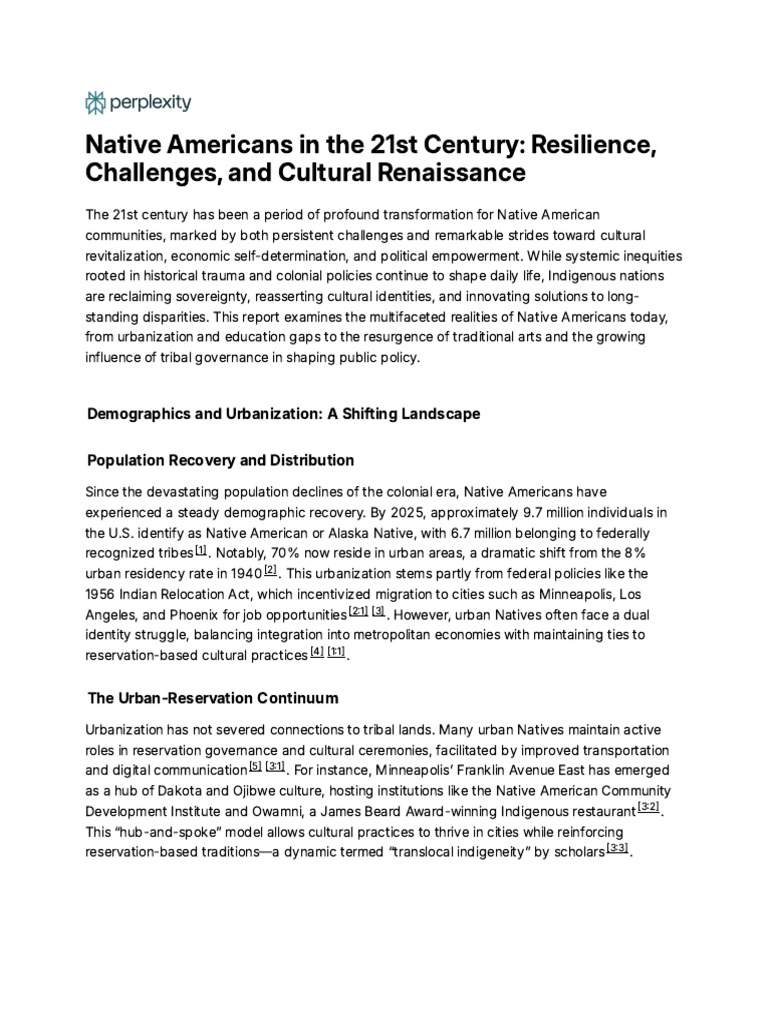Native Americans in The 21st Century - Resilience | PDF | Native ...