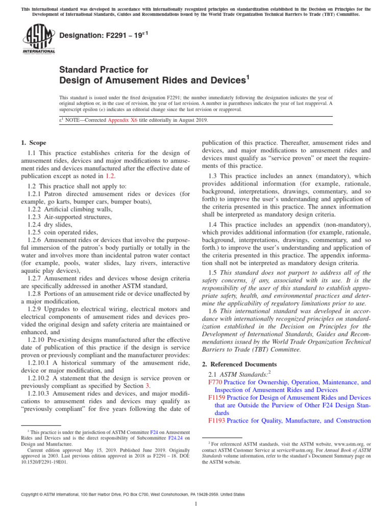 Astm F2291 - 19 | PDF | Hazards | Reliability Engineering