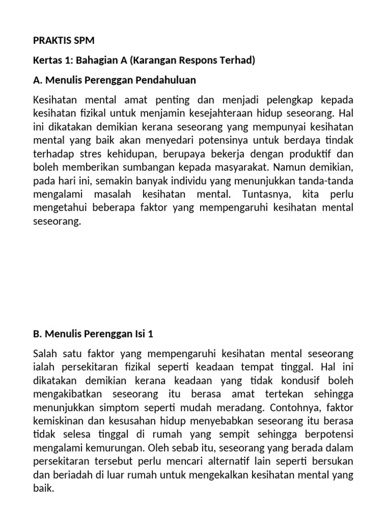 BM - T5 - Karangan Tema 1 | PDF
