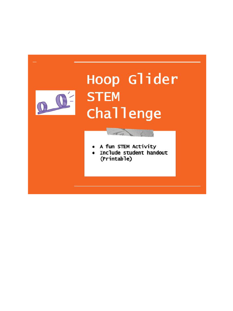 HoopGliderSTEMChallenge 1 | PDF | Flight | Glider (Sailplane)