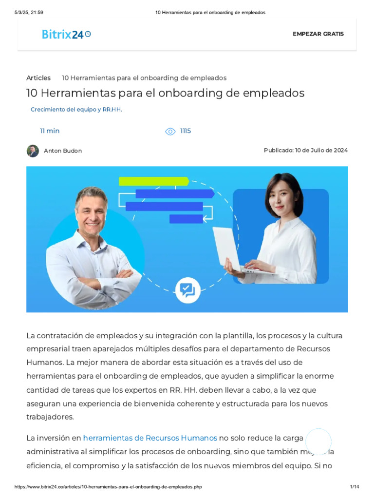 Herramientas Clave para Onboarding de Empleados | PDF | Gestión de recursos humanos | Software