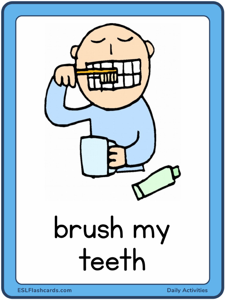 Daily Activities Large Flashcards With Labels | PDF