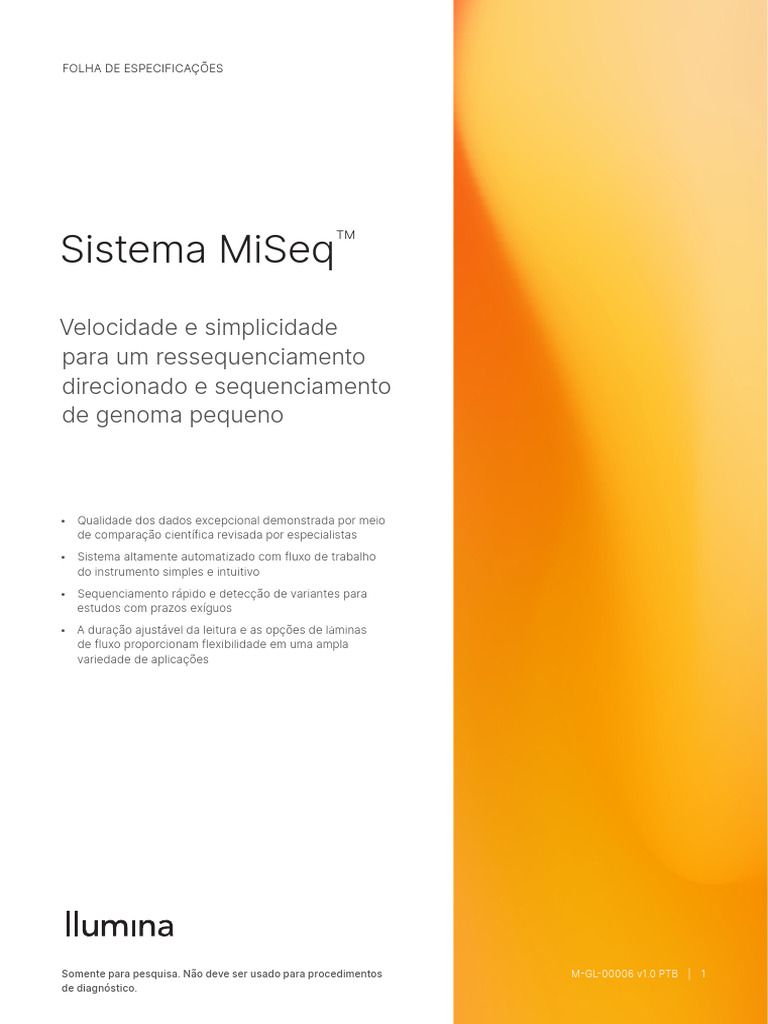 Miseq System Specification Sheet M GL 00006 PTB | PDF | Sequenciamento ...