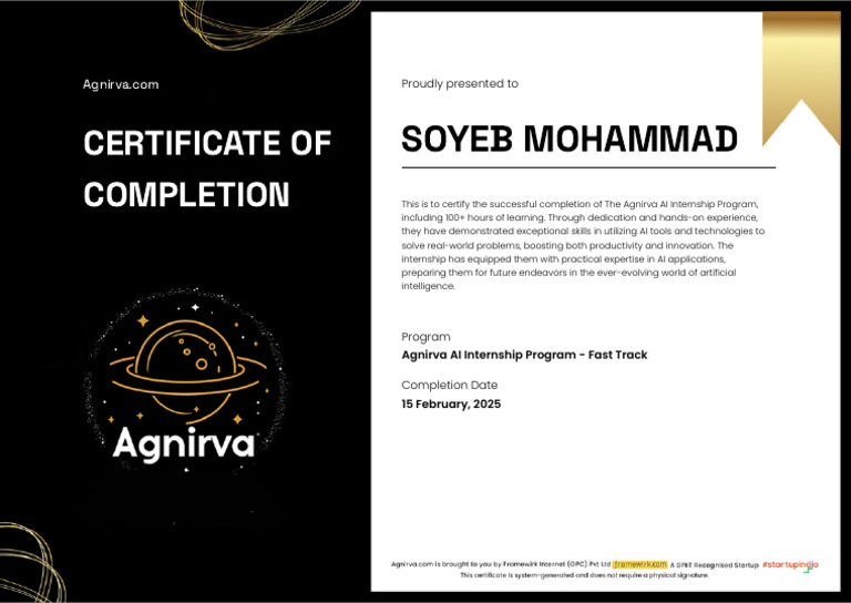 Agnirva Certificate AI | PDF